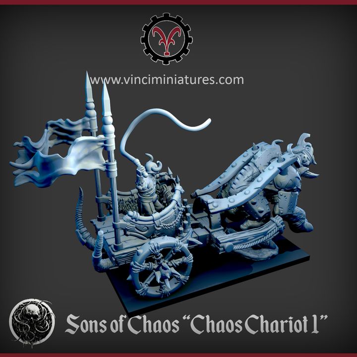 3D Printable SONS OF CHAOS - CHAOS CHARIOT 1 by vinciminiatures